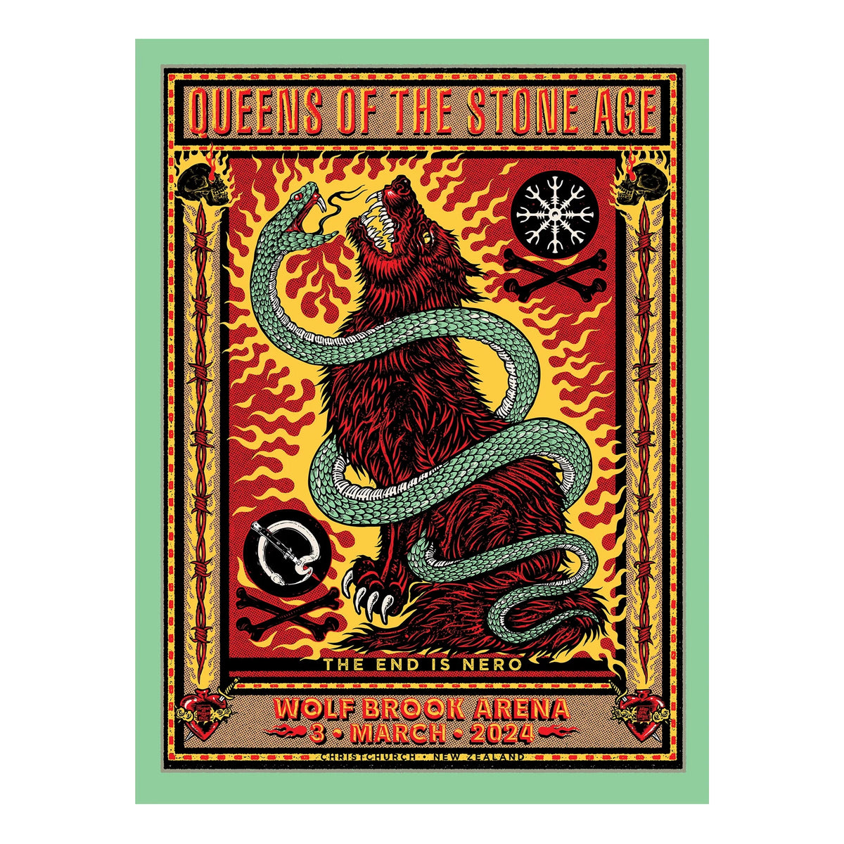 Queens of the Stone Age - Christchurch, 2024 (wolf and snake) – Outré ...